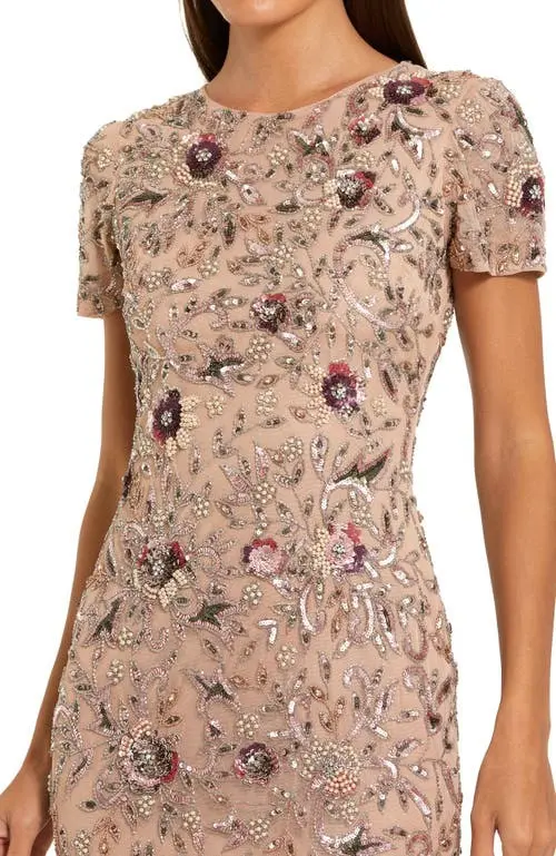 Mac Duggal Floral Embellished Midi Dress