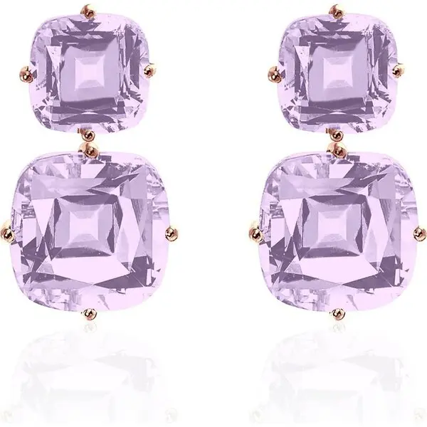 Goshwara Gossip Double Drop Earrings - Lavender