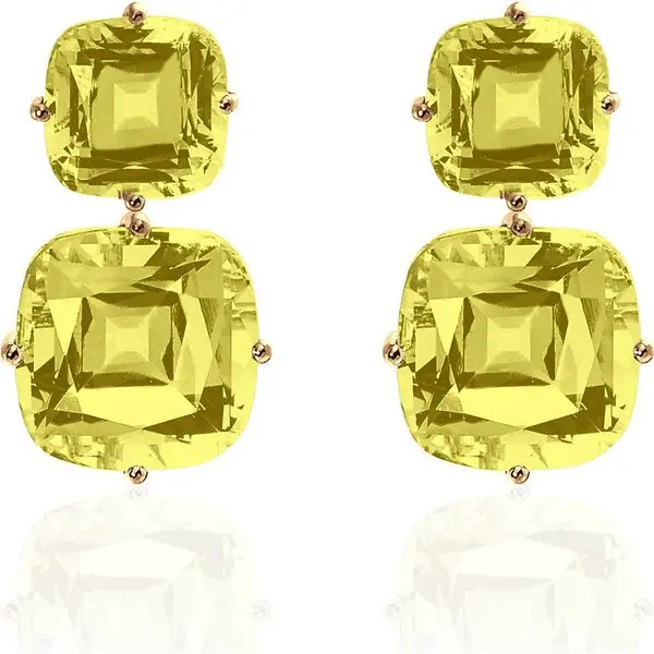 Goshwara Gossip Double Drop Earrings - Lime
