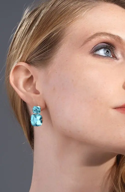 Goshwara Gossip Double Drop Earrings - Pale Blue