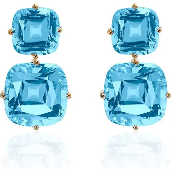 Goshwara Gossip Double Drop Earrings - Pale Blue