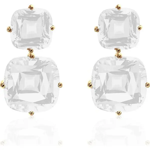 Goshwara Gossip Double Drop Earrings - White