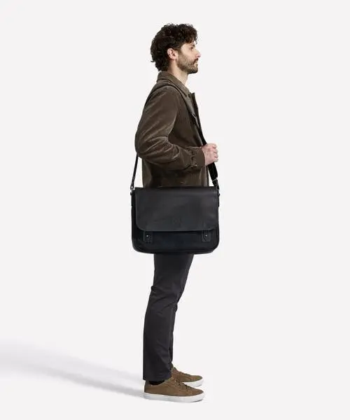 Ghurka Chelsea No. 306 Messenger Bag - Black Nylon & Leather