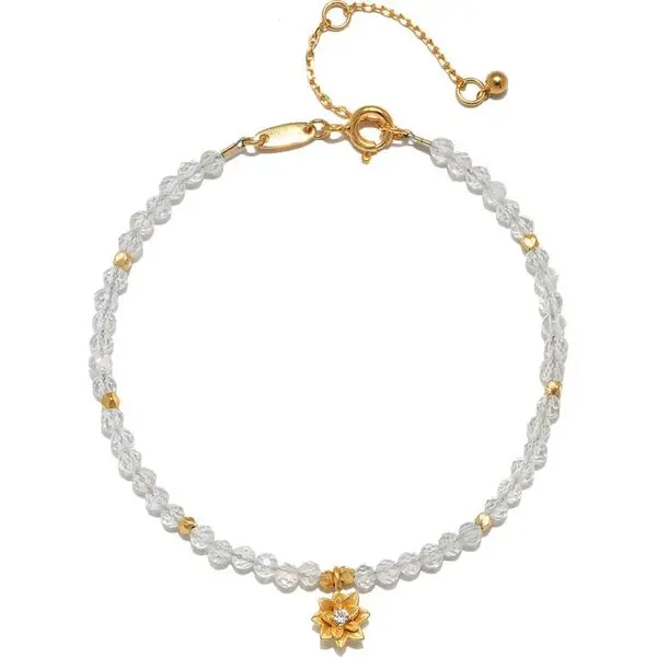 SATYA JEWELRY Topaz Lotus Bracelet - White
