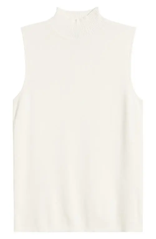 Anne Klein Sleeveless Mock Neck Sweater - White Dove