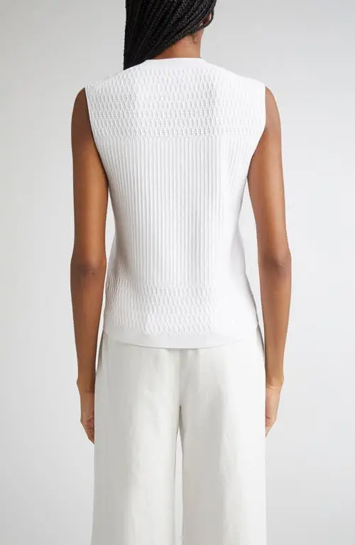 St. John Mixed Stitch Fine Gauge Sleeveless Sweater