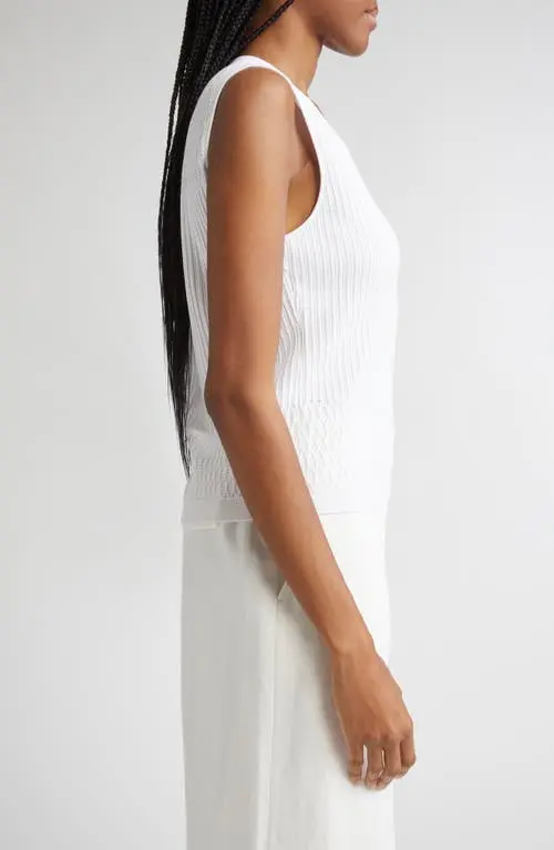 St. John Mixed Stitch Fine Gauge Sleeveless Sweater