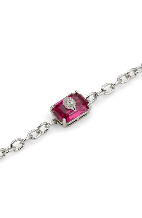 Kurt Geiger Emerald Cut Crystal Flex Bracelet - Fuchsia