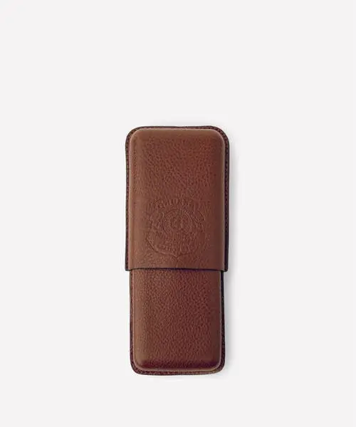 Ghurka Triple Cigar Case No. 237 - Vintage Chestnut Leather