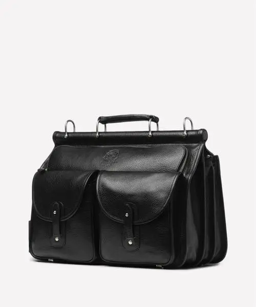 Ghurka Garrison No. 147 Briefcase - Vintage Black Leather