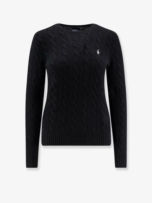 Polo Ralph Lauren Wool And Cashmere Cable Knit Sweater - Black