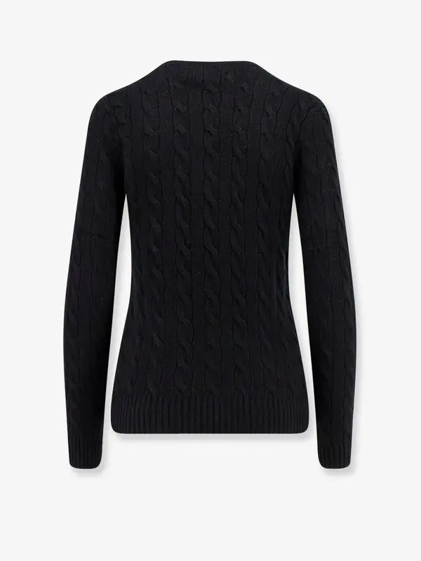 Polo Ralph Lauren Wool And Cashmere Cable Knit Sweater - Black