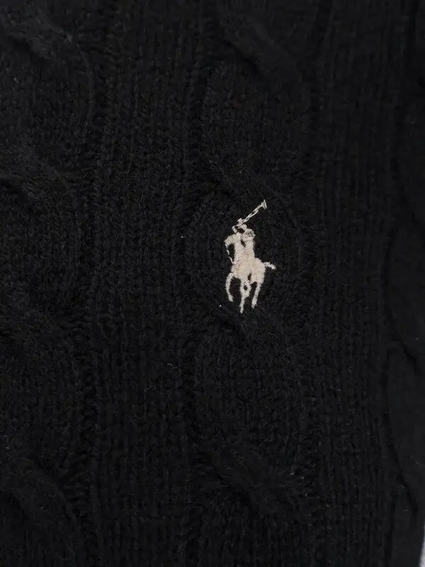 Polo Ralph Lauren Wool And Cashmere Cable Knit Sweater - Black