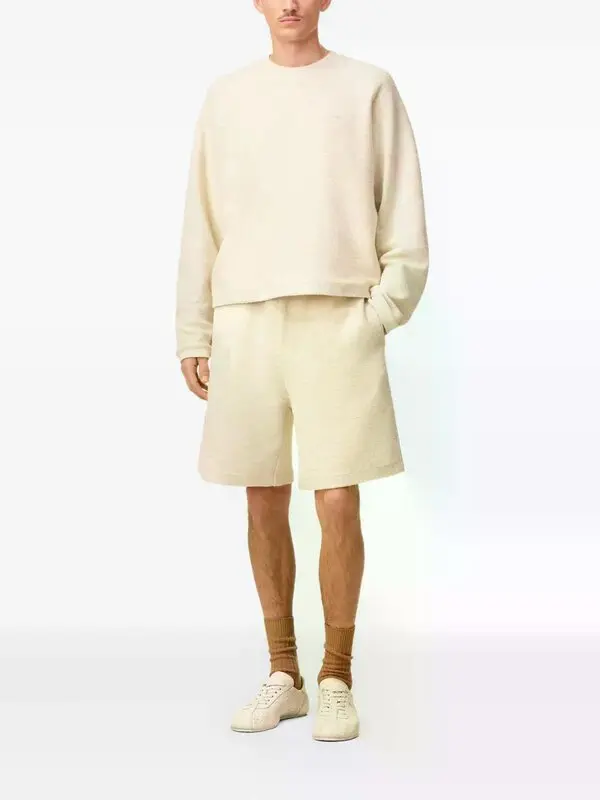AMI Paris Curly Fleece Cotton Shorts