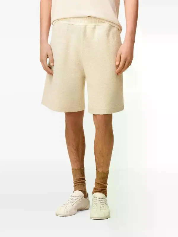 AMI Paris Curly Fleece Cotton Shorts