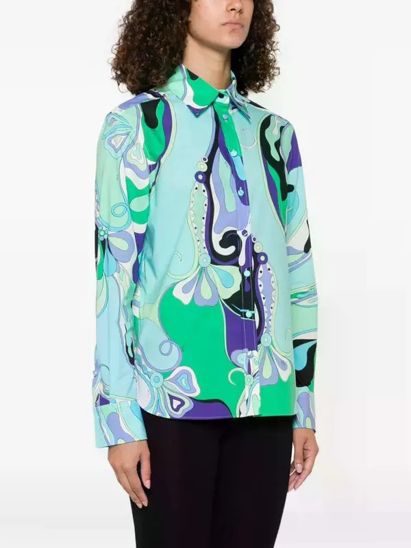 Emilio Pucci Abstract-print Cotton Shirt