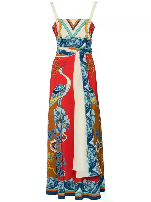 La DoubleJ Printed Silk Crepe De Chine Dress