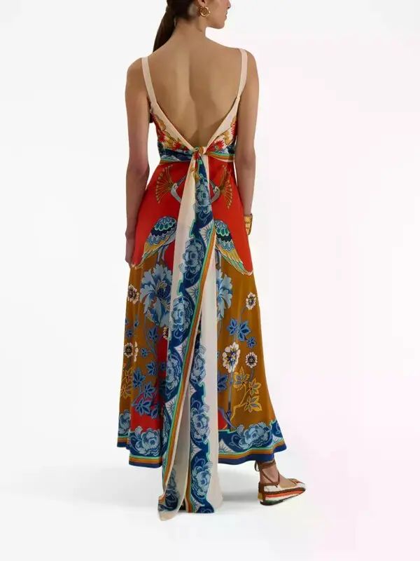 La DoubleJ Printed Silk Crepe De Chine Dress