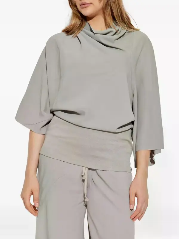 Rick Owens Draped Cowl-neck Top - Grey