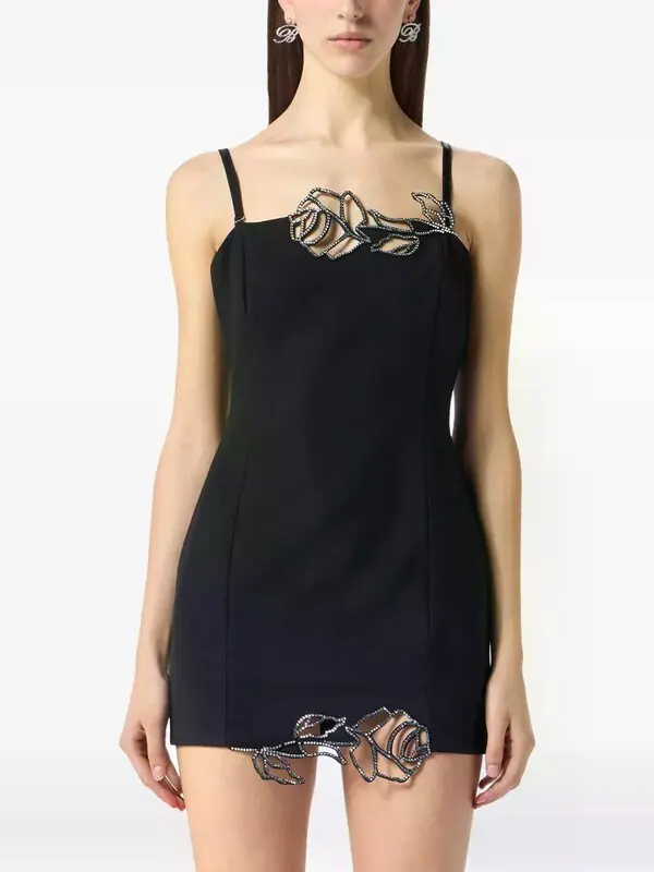 Blumarine Rose-embroidered Mini Dress