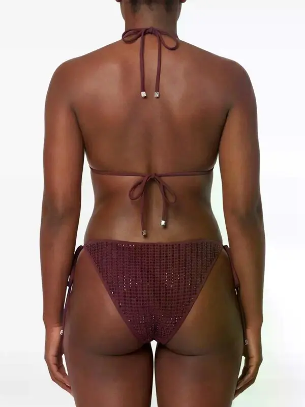 VENUJA Rhinestone-embellished Triangle Bikini - Red