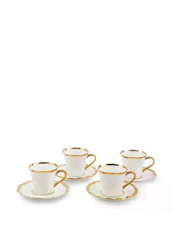 POLSPOTTEN Golden Finds Coffee Cups And Saucers - White