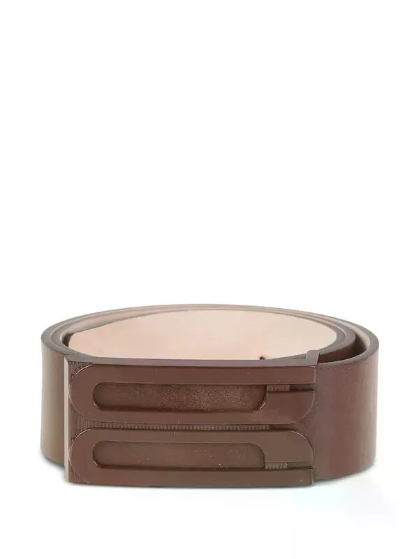 Victoria Beckham Logo-plaque Leather Belt - Brown