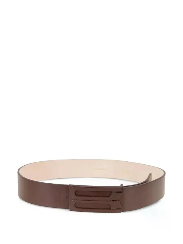 Victoria Beckham Logo-plaque Leather Belt - Brown