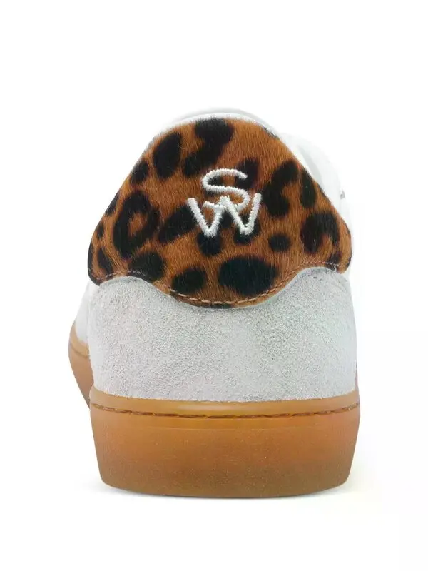 STUART WEITZMAN Leopard-print Leather Sneakers
