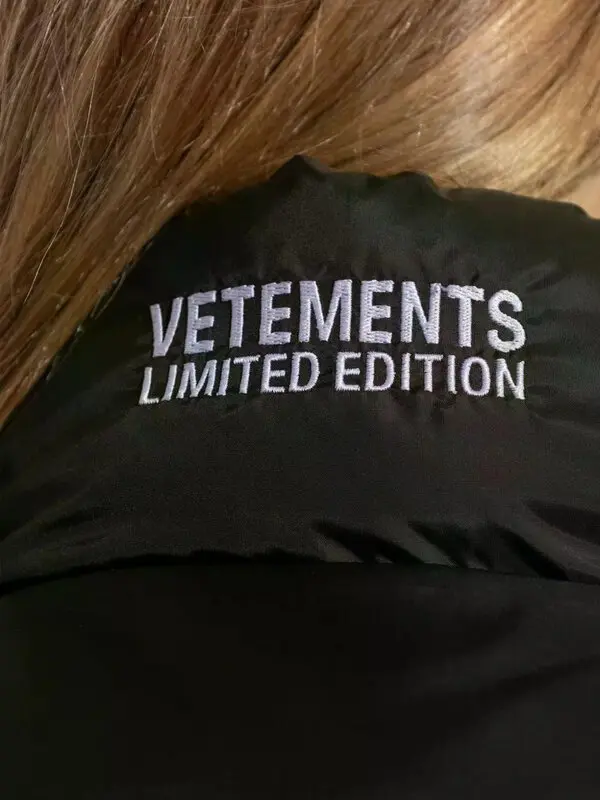 Vetements Down 'Limited Edition' Puffer Jacket In Black - 50% Off