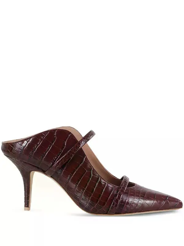 MALONE SOULIERS 70mm Crocodile-effect Mules