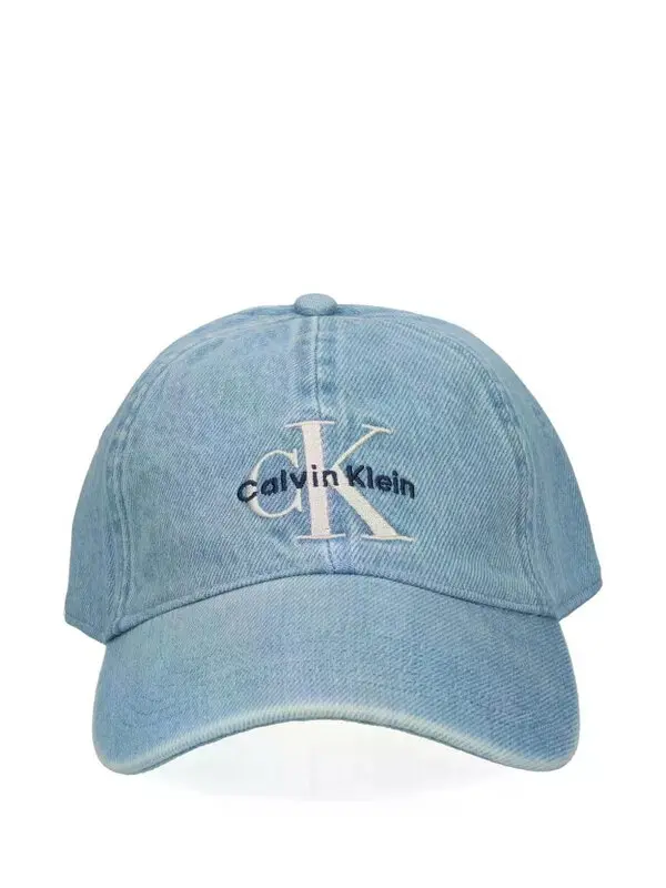 Calvin Klein Embroidered Logo Denim Cap - Blue