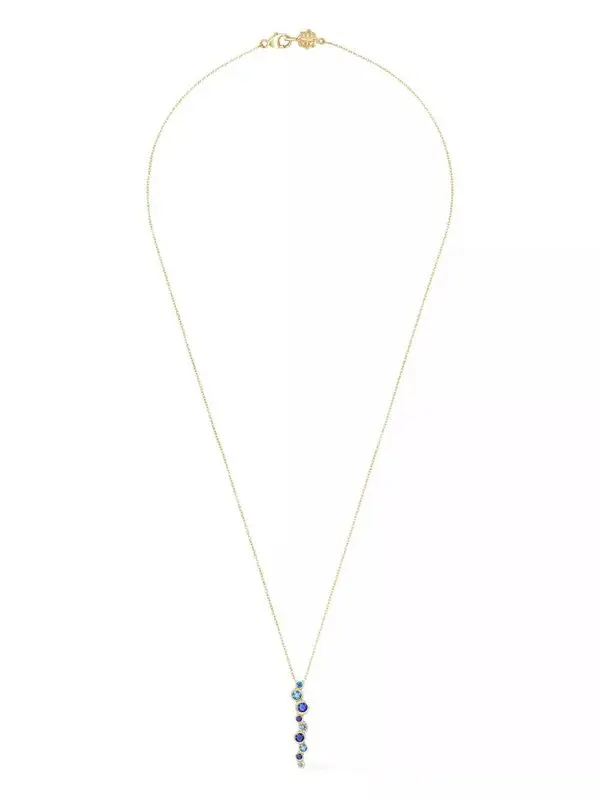 DOWER & HALL 18kt Yellow Cascade Sapphire And Aquamarine Necklace - Gold