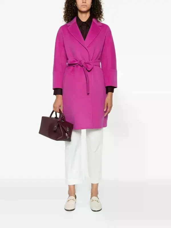 Max Mara Arona Belted Coat - Pink