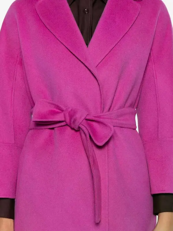 Max Mara Arona Belted Coat - Pink
