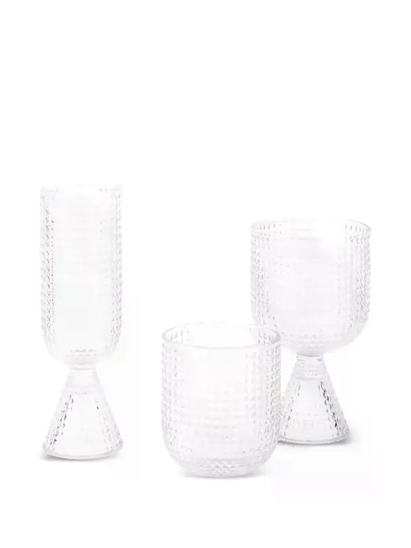 POLSPOTTEN Rooftop Textured Wine Glasses