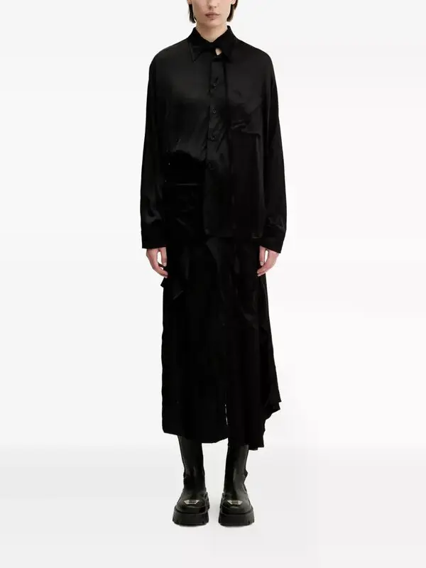 Ottolinger Ruffled Satin Dress - Black