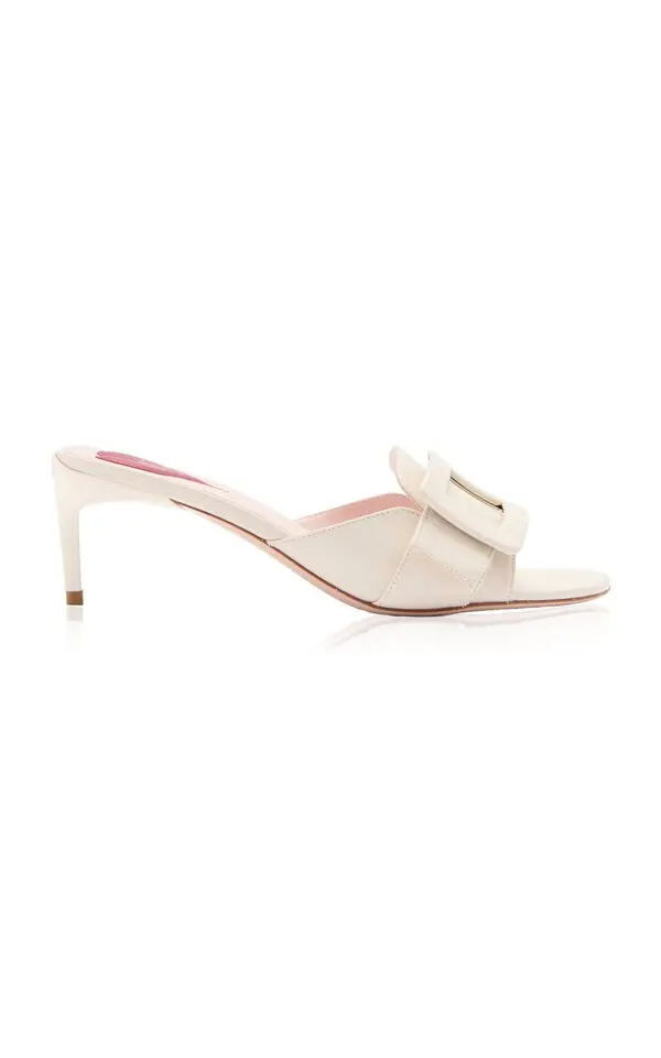 ROGER VIVIER Belle Vivier Buckled Leather Mules