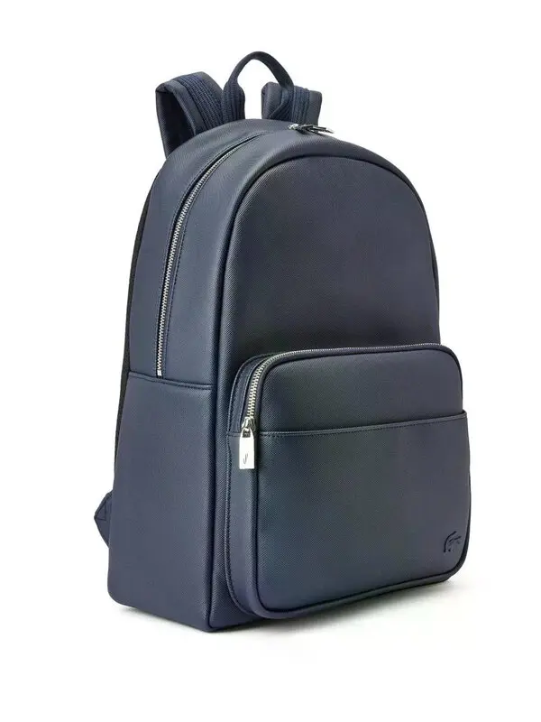Lacoste Logo-appliqué Faux-leather Backpack - Blue