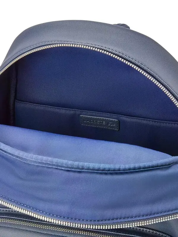 Lacoste Logo-appliqué Faux-leather Backpack - Blue