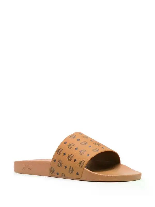 Mcm Logo-print Single-strap Slides