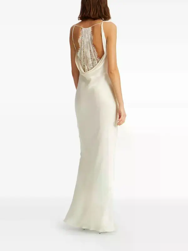 ROTATE BY BIRGER CHRISTENSEN Cowl-neck Lace-back Gown