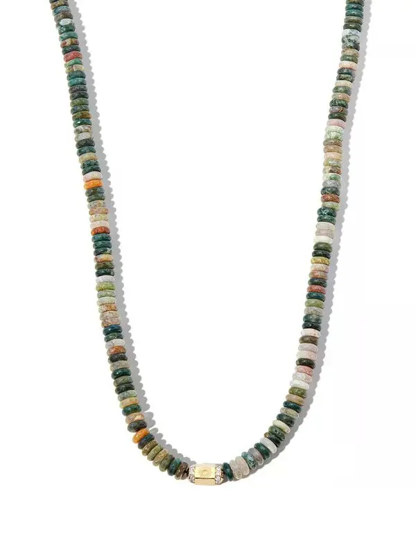 Luis Morais 14kt Yellow Diamond, And Gemstone Beaded Necklace - Gold