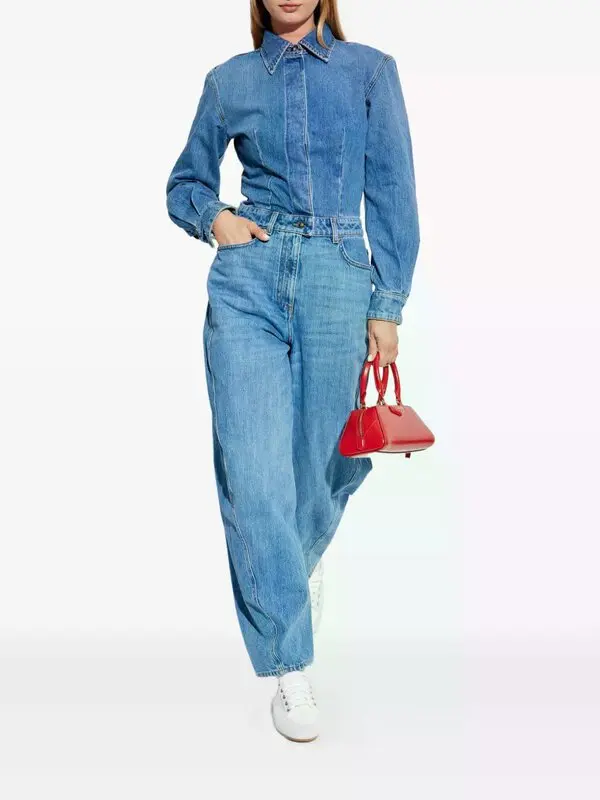 Givenchy Denim Shirt-collar Jumpsuit