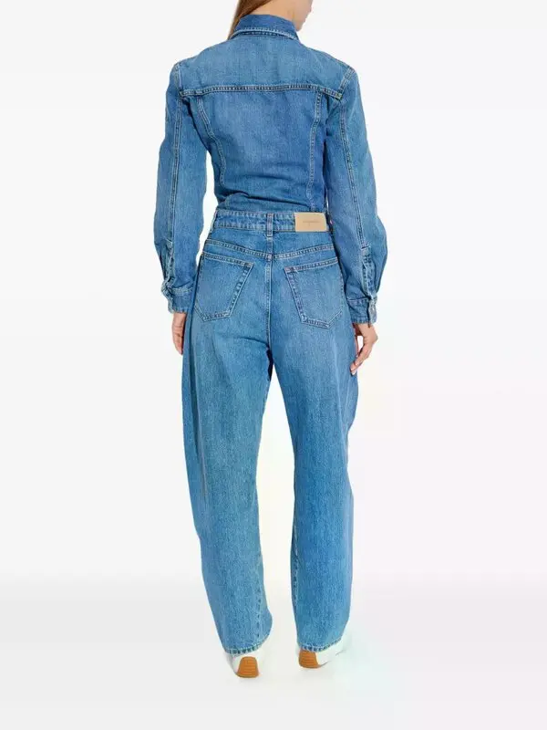 Givenchy Denim Shirt-collar Jumpsuit