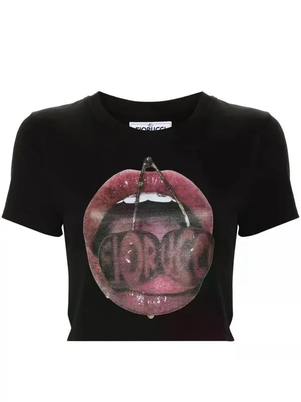 Fiorucci Graphic-print Cropped T-shirt