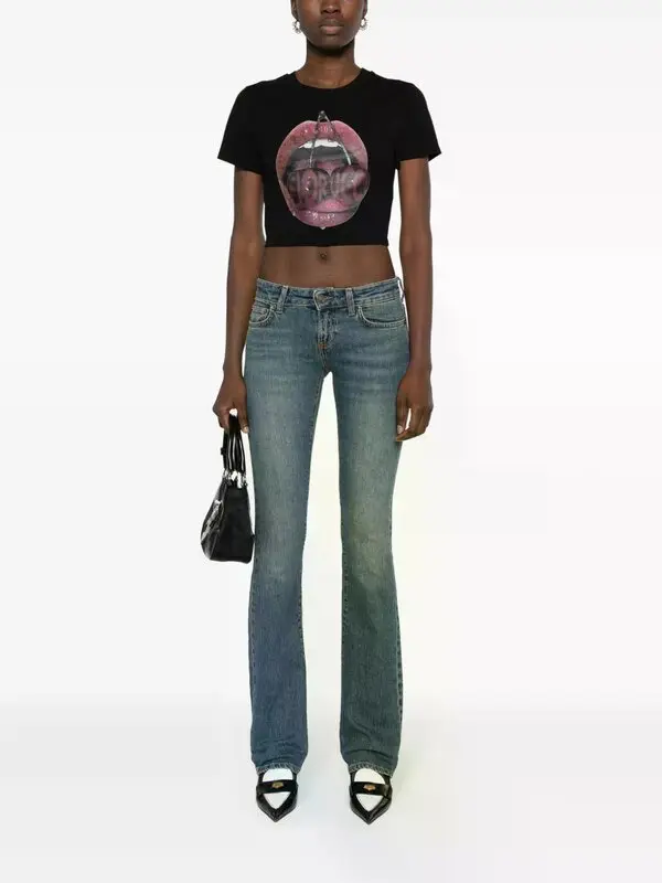 Fiorucci Graphic-print Cropped T-shirt