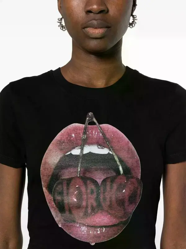Fiorucci Graphic-print Cropped T-shirt