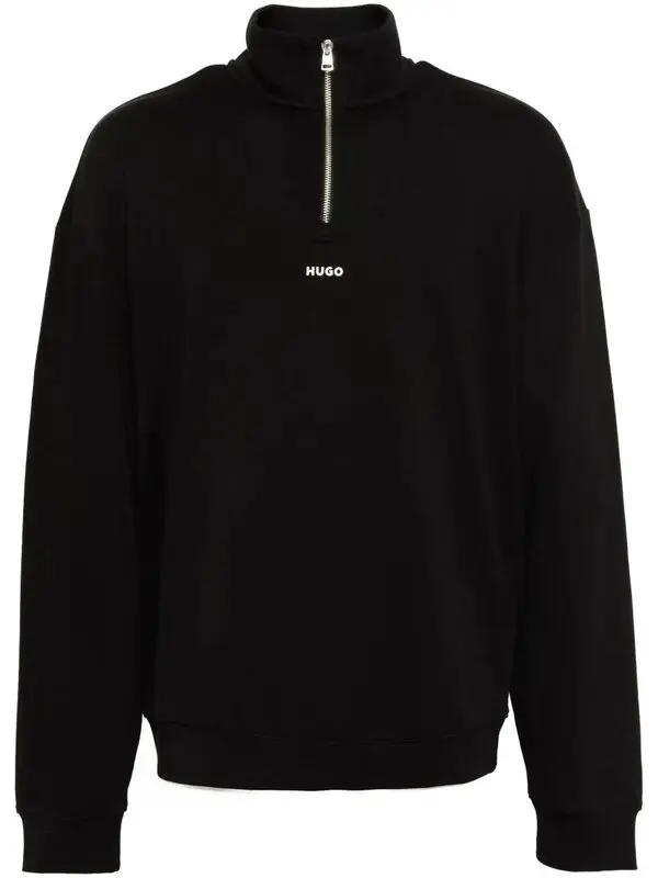 Hugo Zip-neck Logo Print Sweatshirt