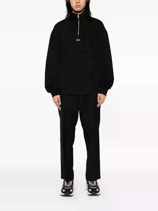 Hugo Zip-neck Logo Print Sweatshirt
